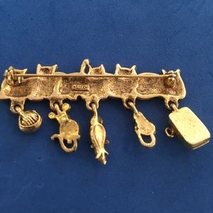 Jewelry | Cat Kitties Dangle Brooch Pin Signed Ajc | Poshmark